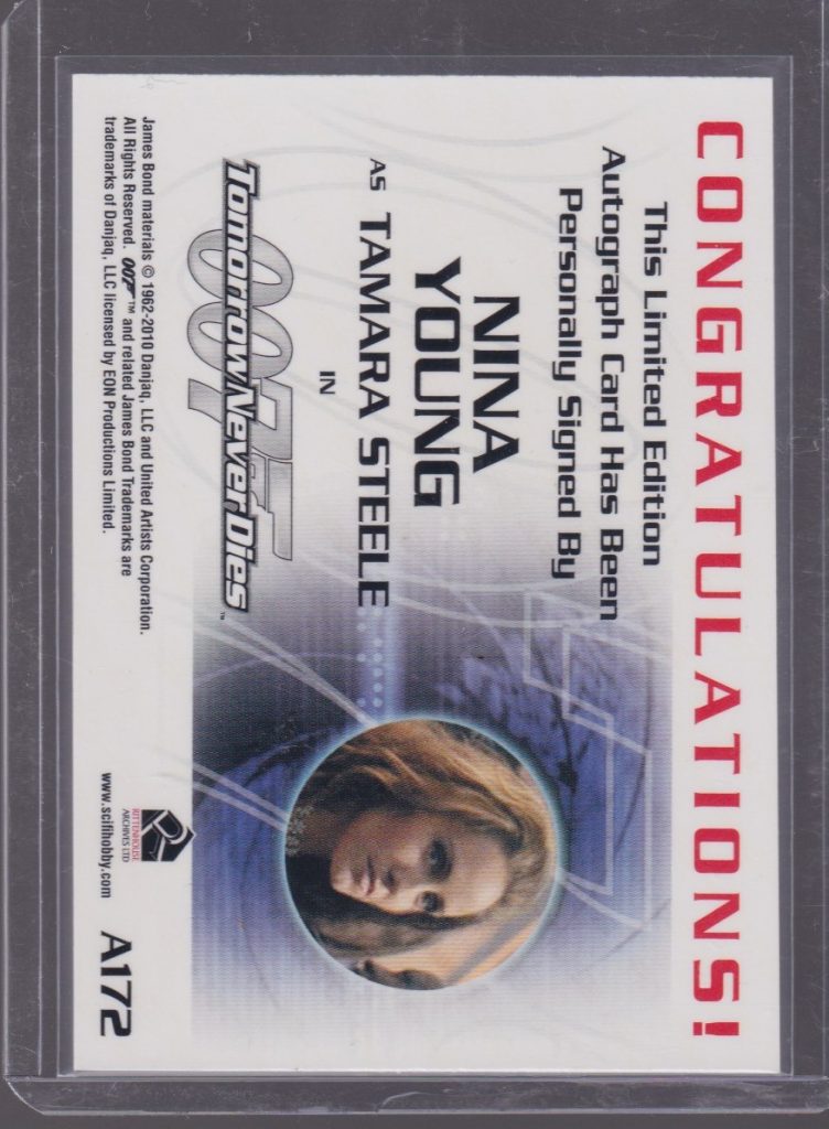 2010 RITTENHOUSE 007 NINA YOUNG AUTOGRAPH #A172 | MGC Retail